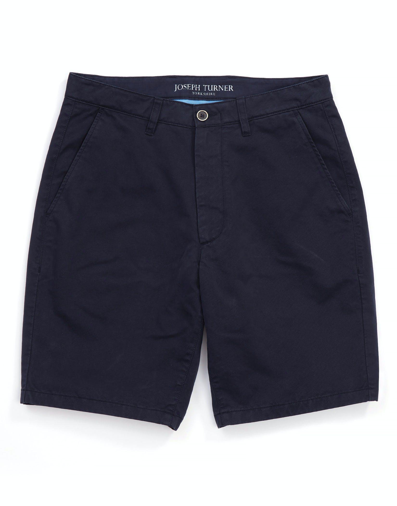 Flat Front Shorts - Navy